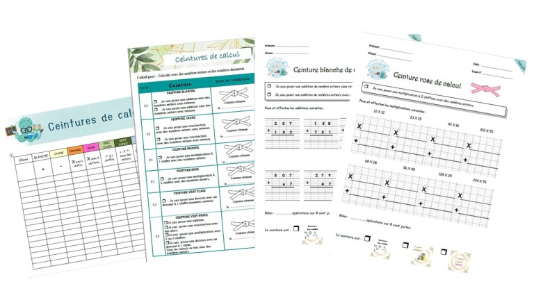Ceintures de calcul posé