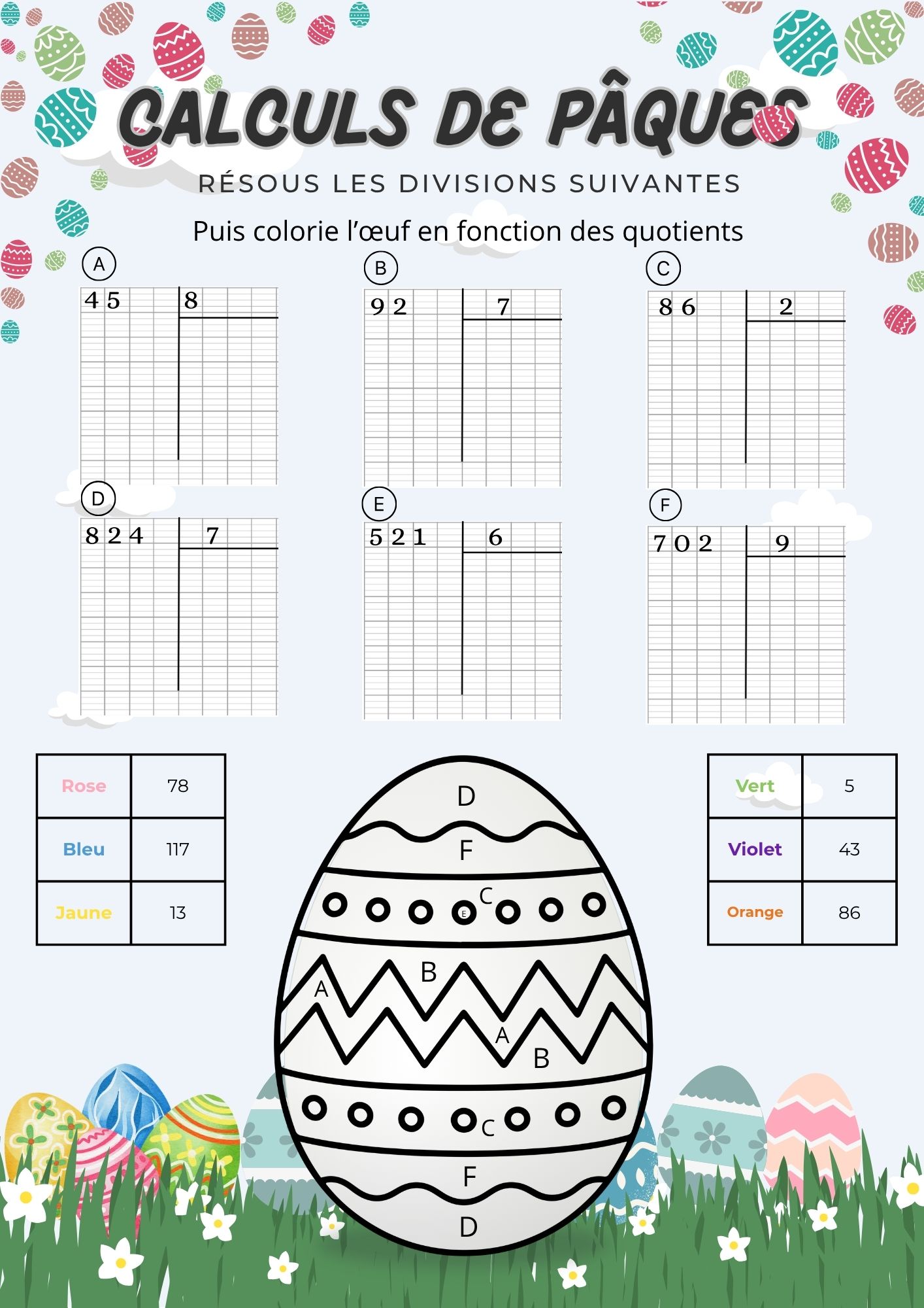 Coloriage magique de pâques
